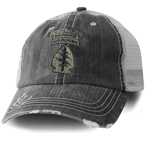 US Army Special Forces Ranger Airborne Black Mesh Ball Cap - US Army ...