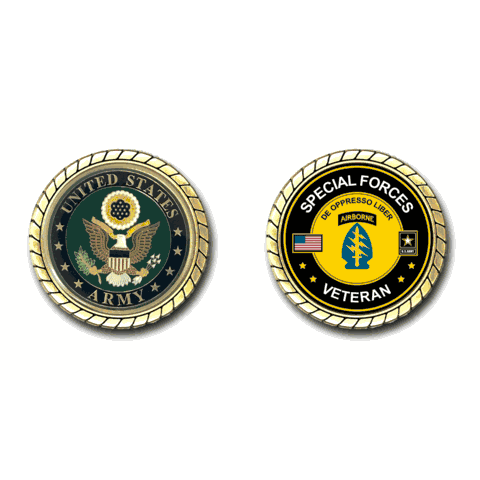 US Army Special Forces Veteran Challenge Coin - US Army Unit Veteran ...