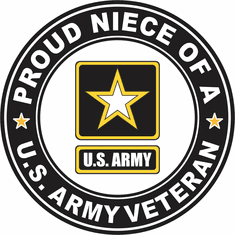 US Army Veteran Proud Niece Decal - Proud Family Veteran Stickers ...