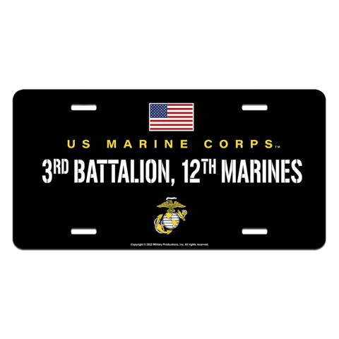 US Marine Corps 3rd Battalion 12th Marines License Plate - US Marine ...
