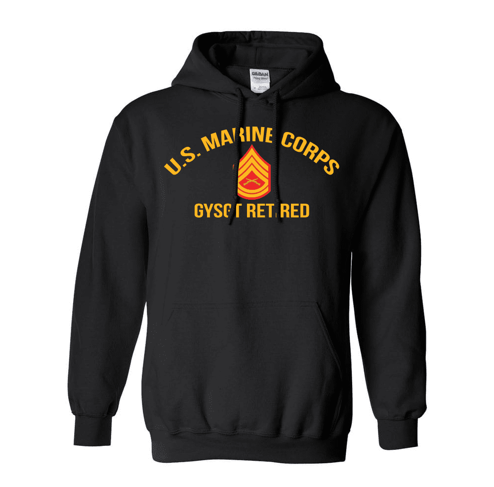 US Marine Corps GYSGT Retired Hooded Sweatshirt - New Veteran Hooded ...