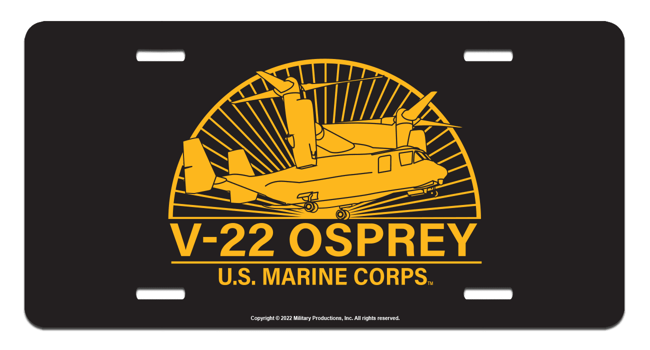 US Marine Corps V-22 Osprey License Plate - US Marine Corps Aircraft ...