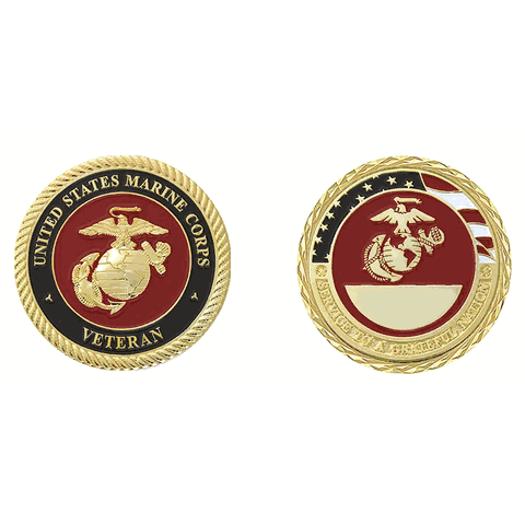 US Marine Corps Veteran Challenge Coin - US Marine Corps Challenge ...