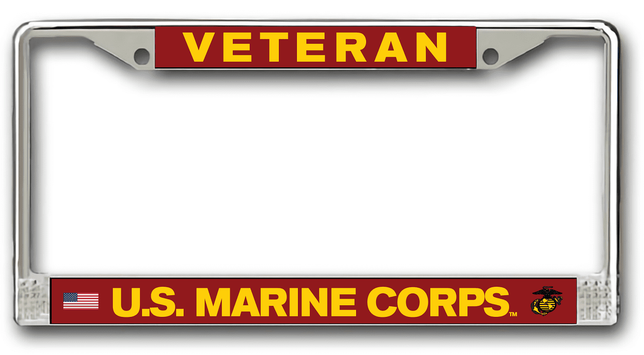 US Marine Corps Veteran License Plate Frame - New Retired and Veteran ...