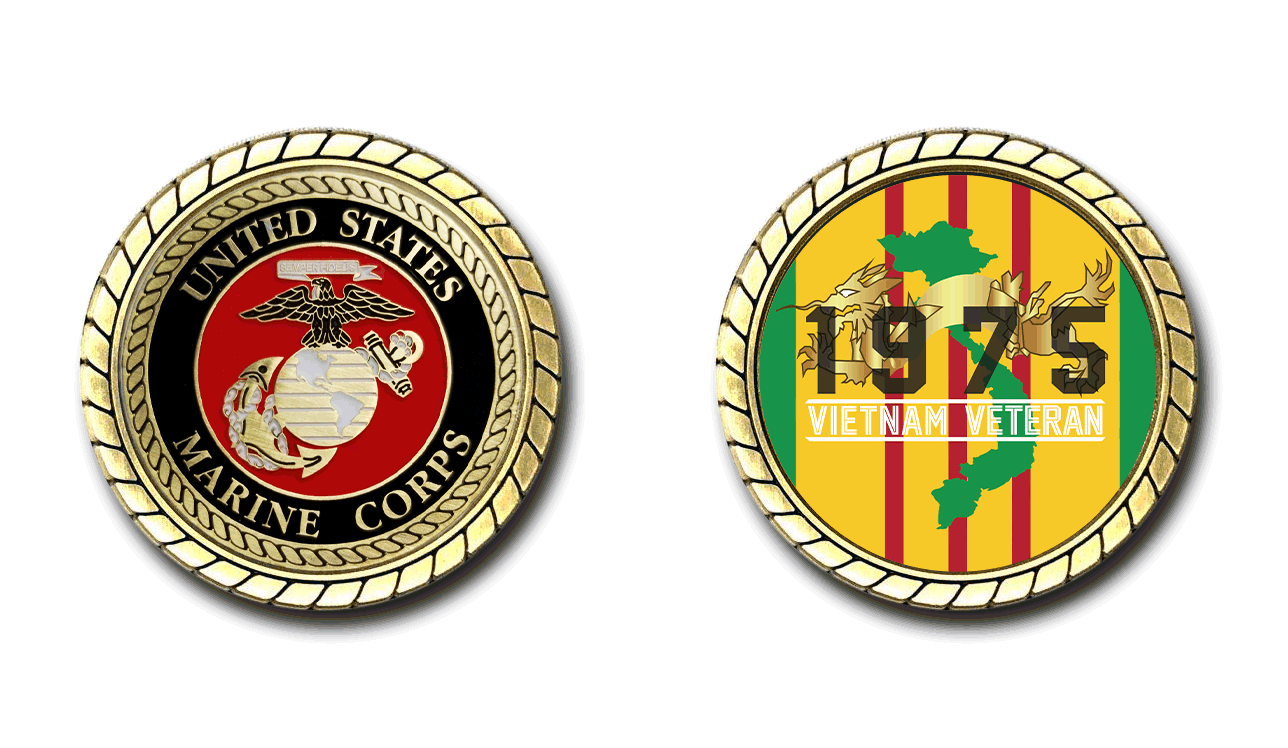 US Marine Corps Vietnam Veteran 1975 Challenge Coin - US Marine Corps ...