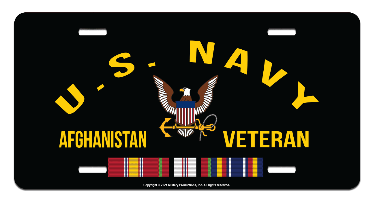 US Navy Afghanistan Veteran License Plate - Afghanistan Veteran License ...