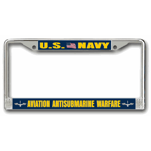 US Navy Aviation Antisubmarine Warfare AW Chrome License Plate Frame ...