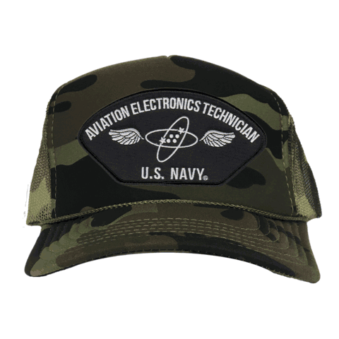 US Navy Aviation Electronics Technician Camo Mesh Ball Cap - US Navy ...
