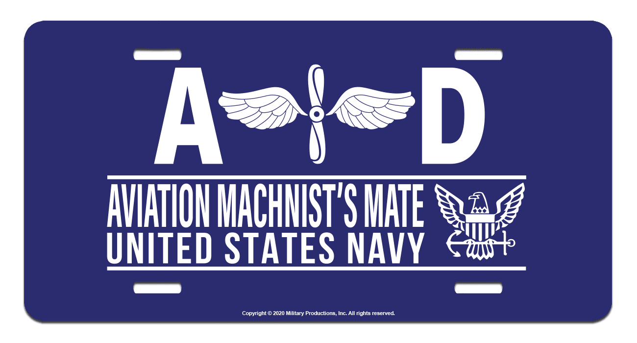 US Navy Aviation Machinist's Mate License Plate - US Navy Rates License ...