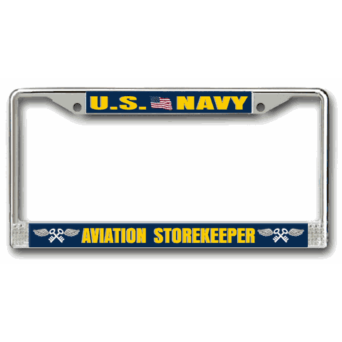 US Navy Aviation Storekeeper AK Chrome License Plate Frame - US Navy ...