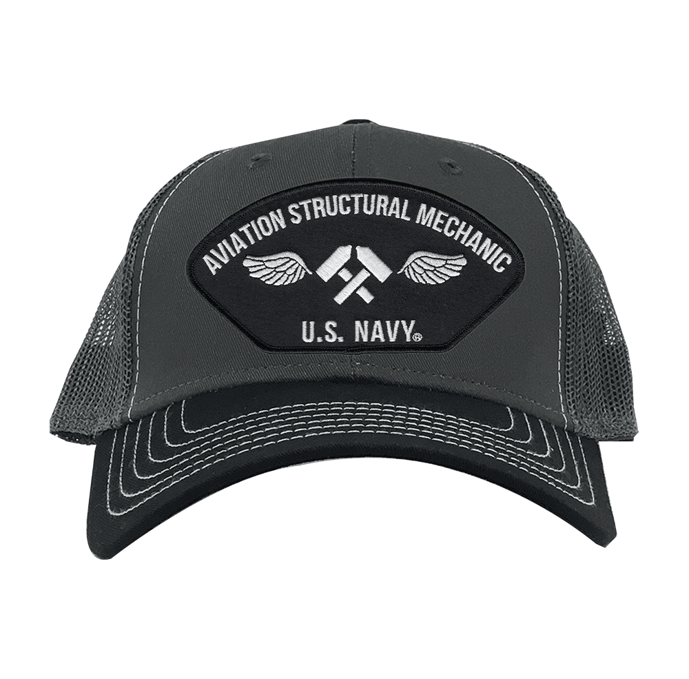 US Navy Aviation Structural Mechanic Gray Mesh Ball Cap - US Navy ...