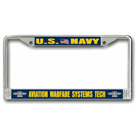 US Navy Aviation Warfare Systems Tech AW Chrome License Plate Frame ...