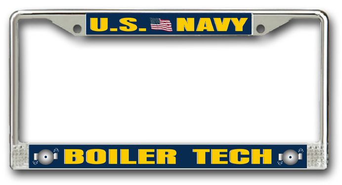 US Navy Boiler Tech BT Chrome License Plate Frame - US Navy Rate ...