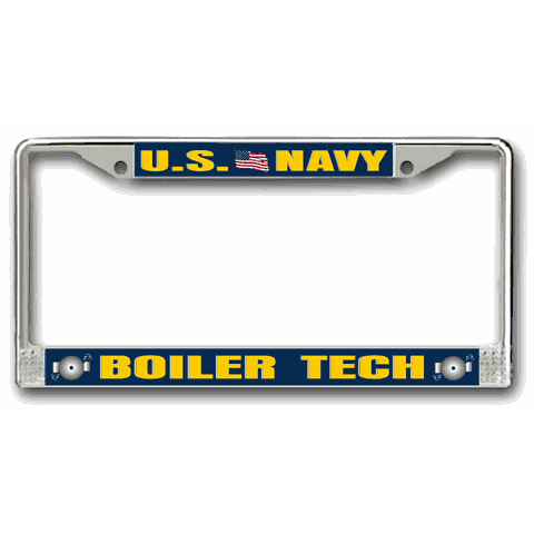 US Navy Boiler Tech BT Chrome License Plate Frame - US Navy Rate ...
