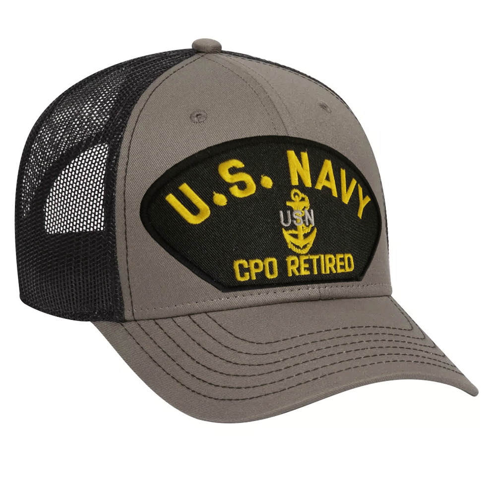 US Navy Chief Petty Officer Retired OD Green Mesh Back Cap - New OD ...