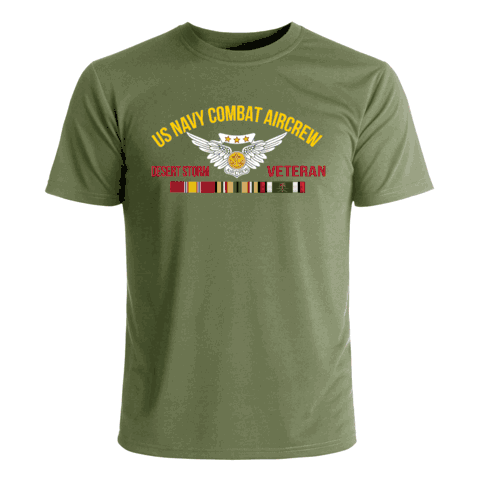 US Navy Combat Aircrew Wings Desert Storm Veteran T-Shirt - US Navy ...