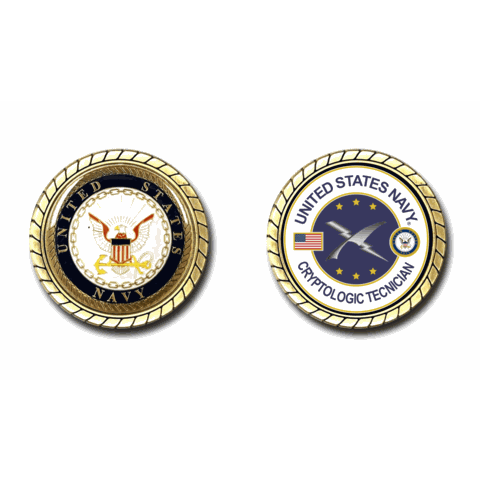 US Navy Cryptologic Technician Challenge Coin - US Navy Rating ...