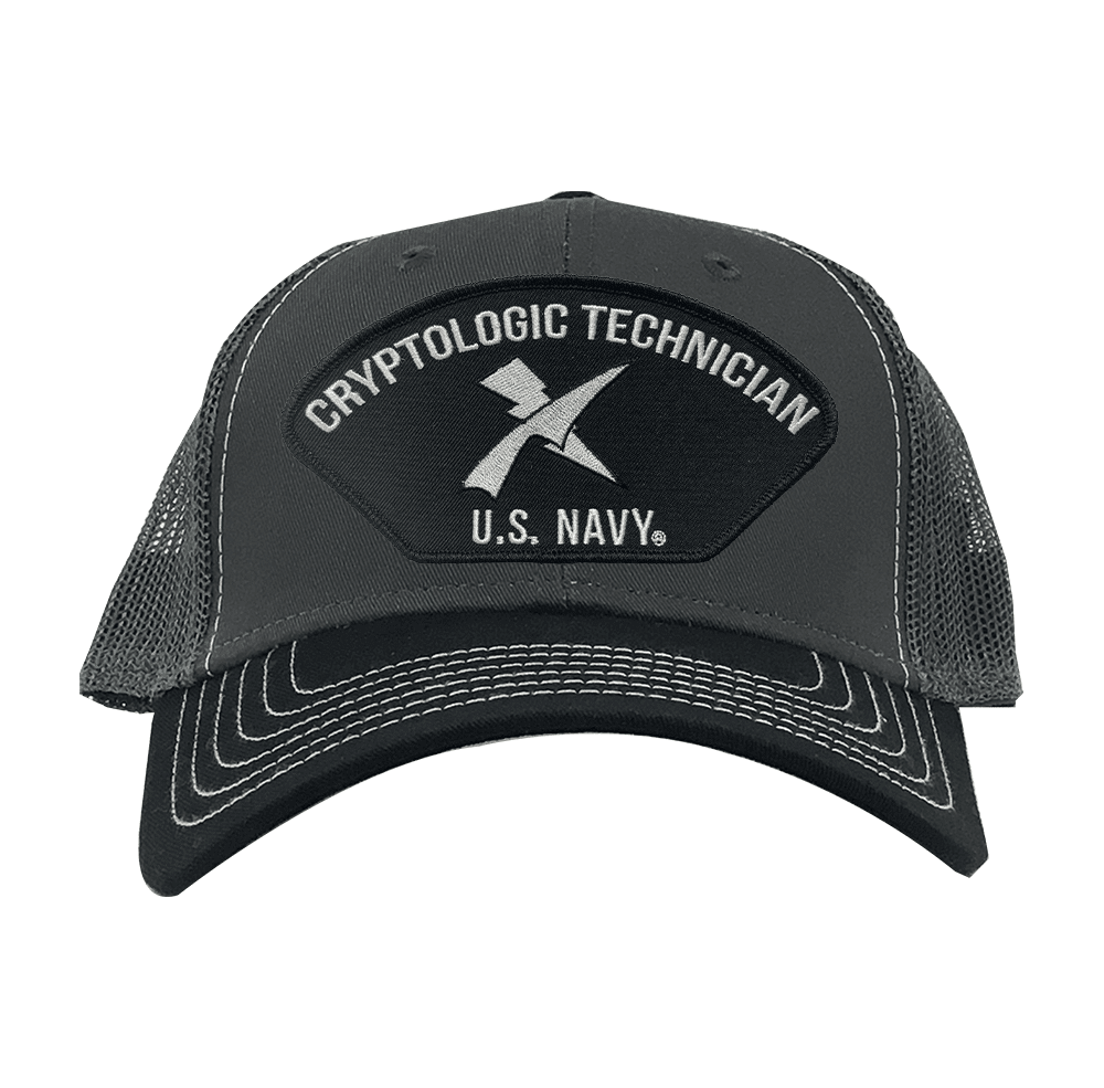 US Navy Cryptologic Technician Gray Mesh Cap - US Navy Ratings Gray ...