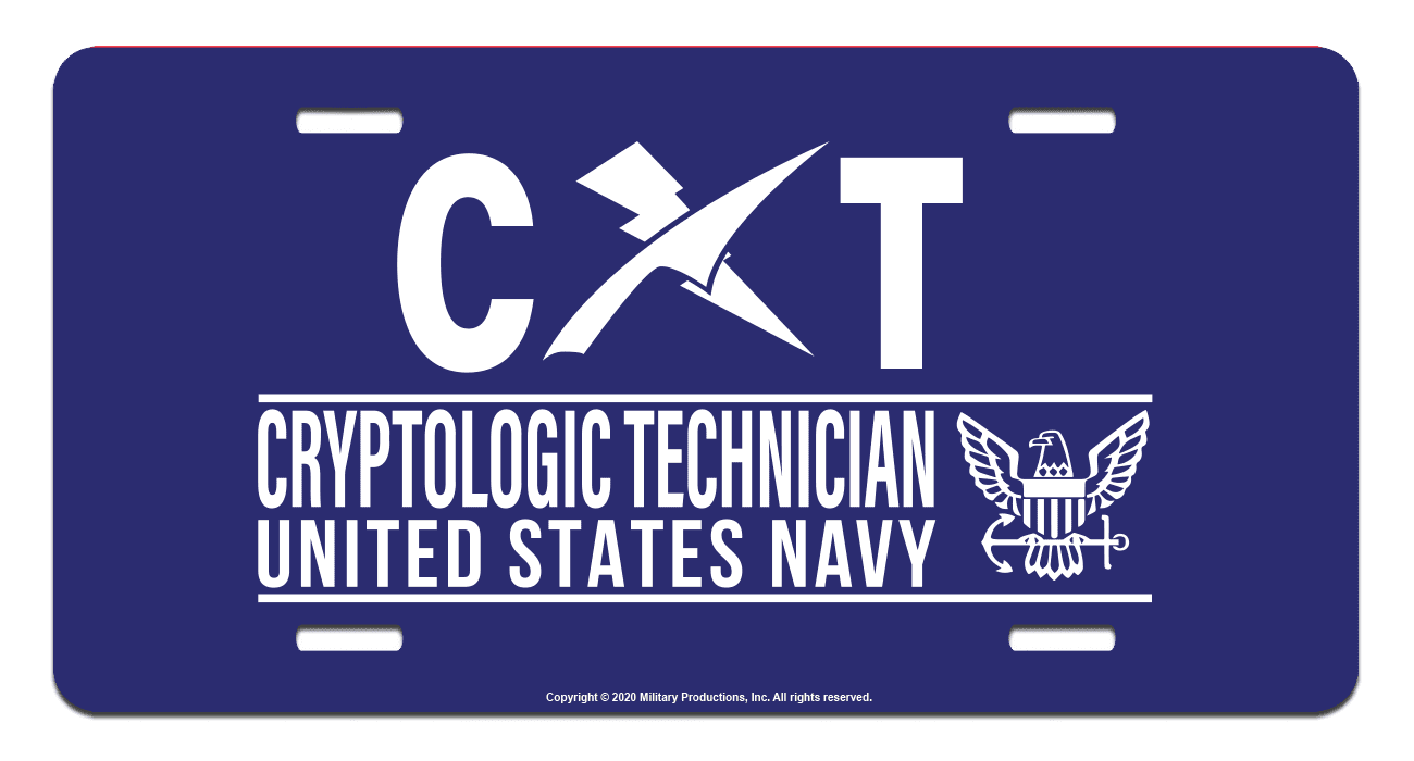 US Navy Cryptologic Technician License Plate - US Navy Rating License ...