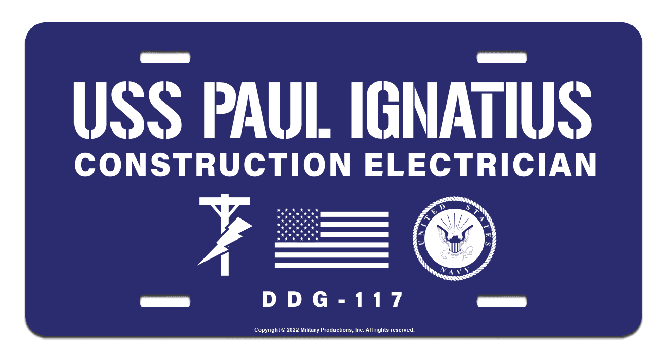 US Navy Custom Construction Electrician License Plate - US Navy Custom ...