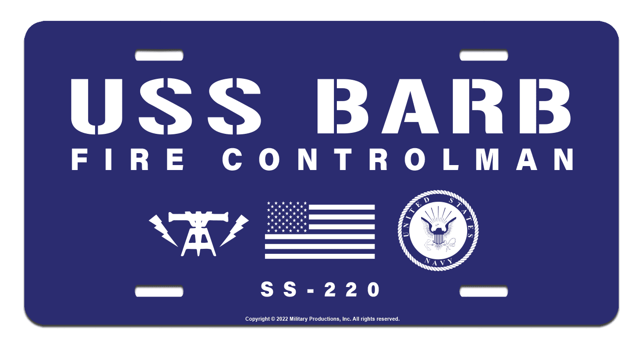 US Navy Custom Fire Controlman License Plate - US Navy Custom Ship ...