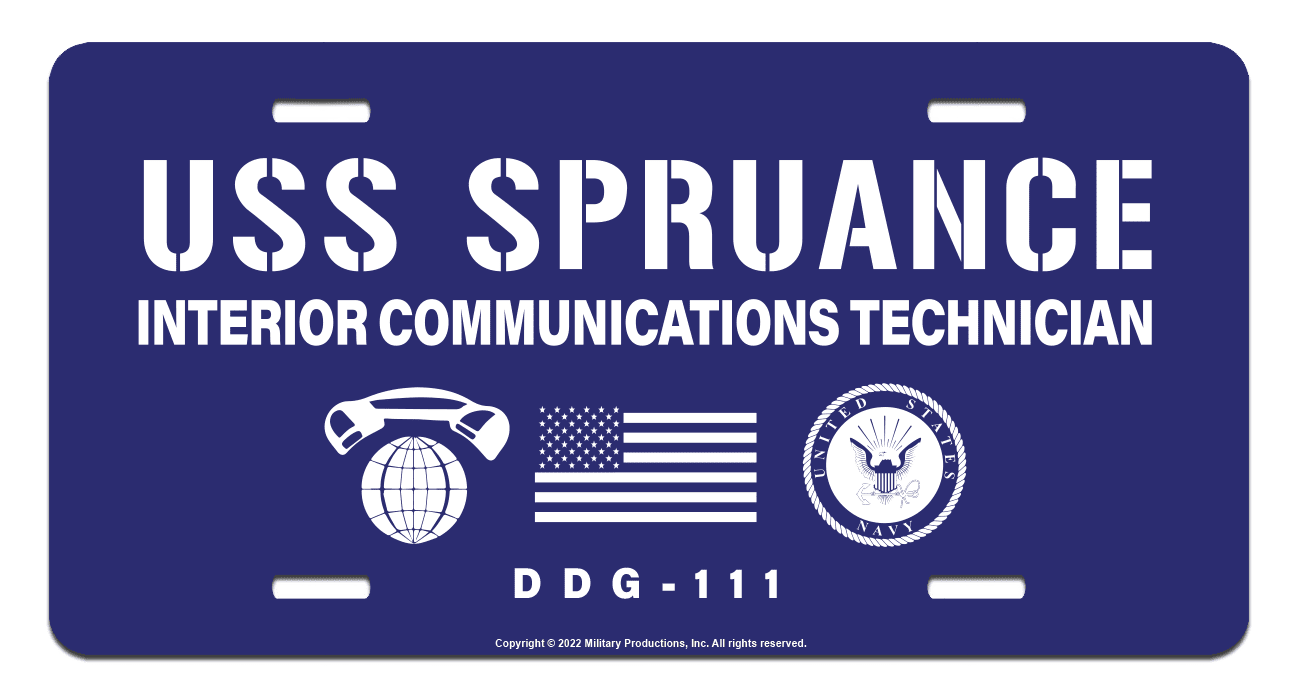 US Navy Custom Interior Communications Technician License Plate - US ...