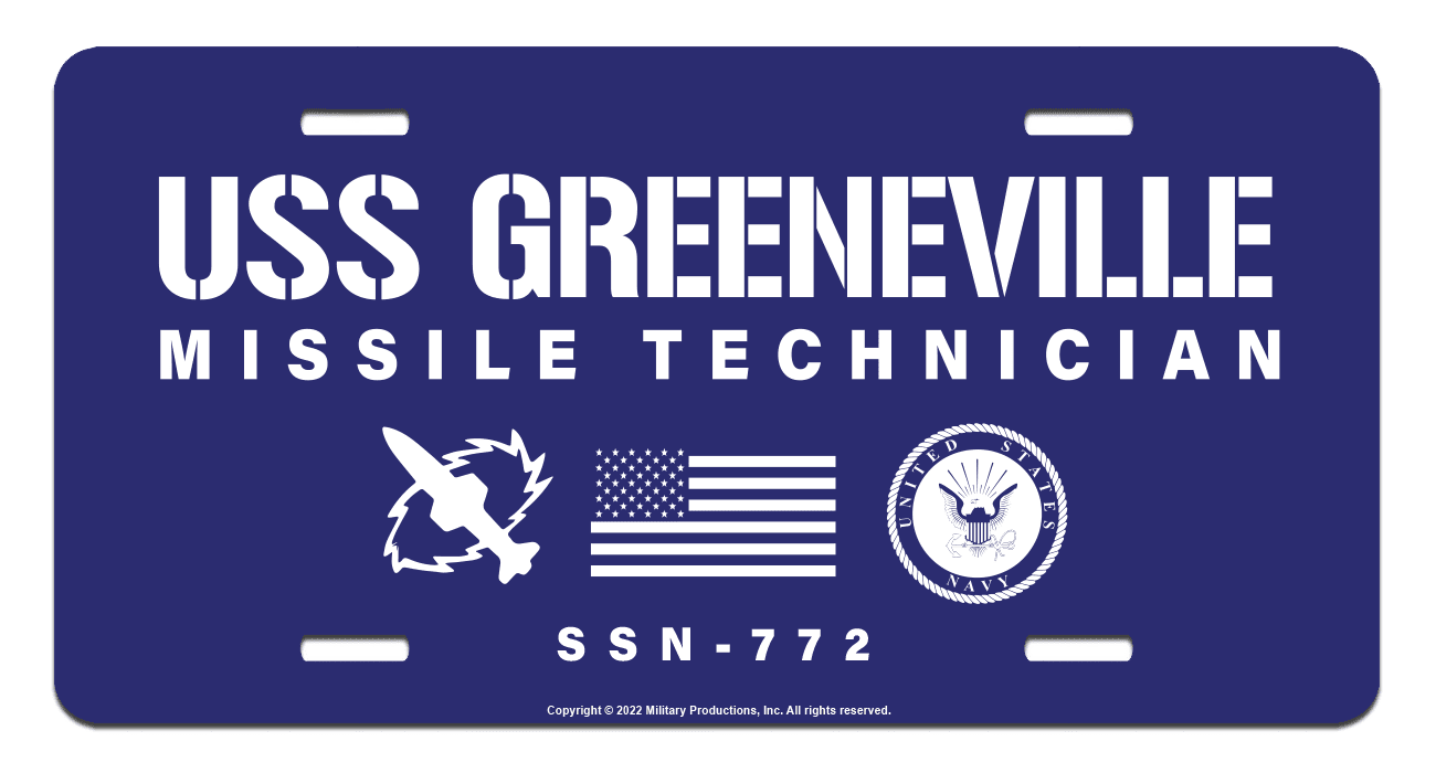 US Navy Custom Missile Technician License Plate - US Navy Custom Ship ...