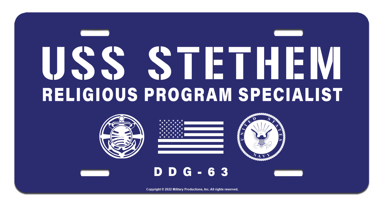 US Navy Custom Religious Program Specialist License Plate - US Navy ...