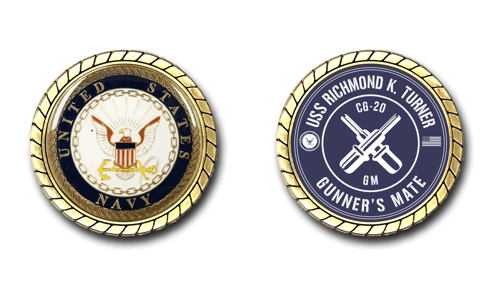 US Navy Custom Ship Gunners Mate Challenge Coin - US Navy Custom Ship ...