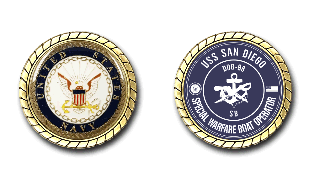 US Navy Custom Ship Special Warfare Boat Operator Challenge Coin - US ...