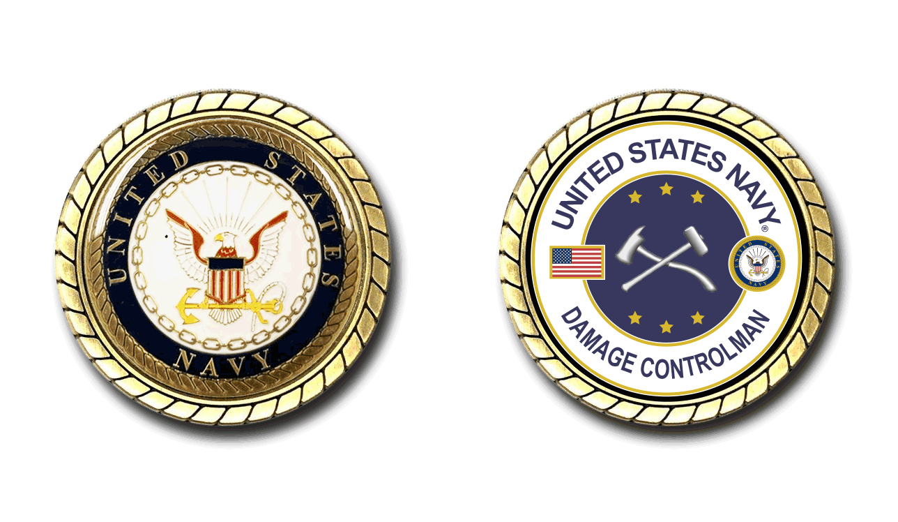 US Navy Damage Controlman Challenge Coin - US Navy Rating Challenge ...