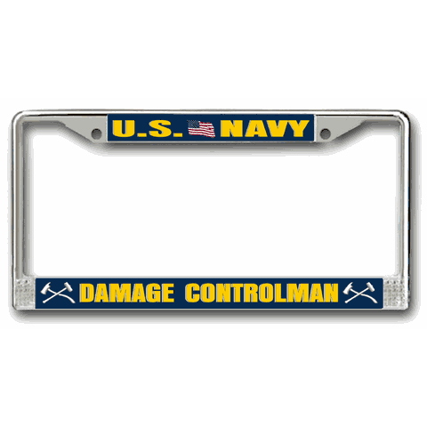 US Navy Damage Controlman DC Chrome License Plate Frame - US Navy Rate ...