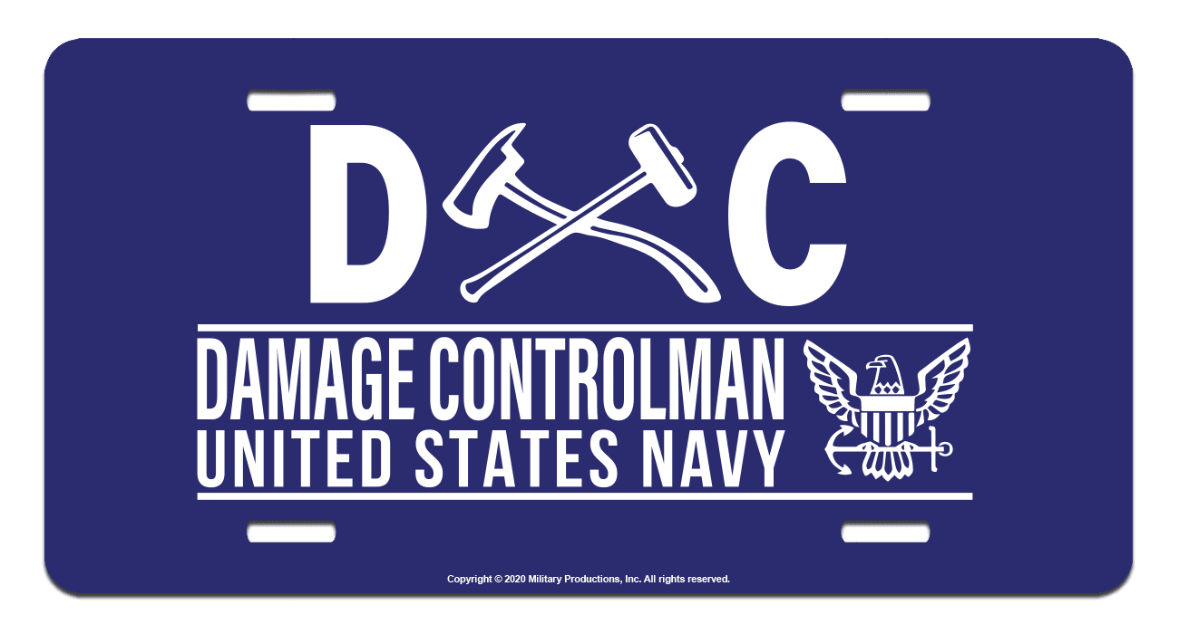 US Navy Damage Controlman License Plate - US Navy Rating License Plates ...