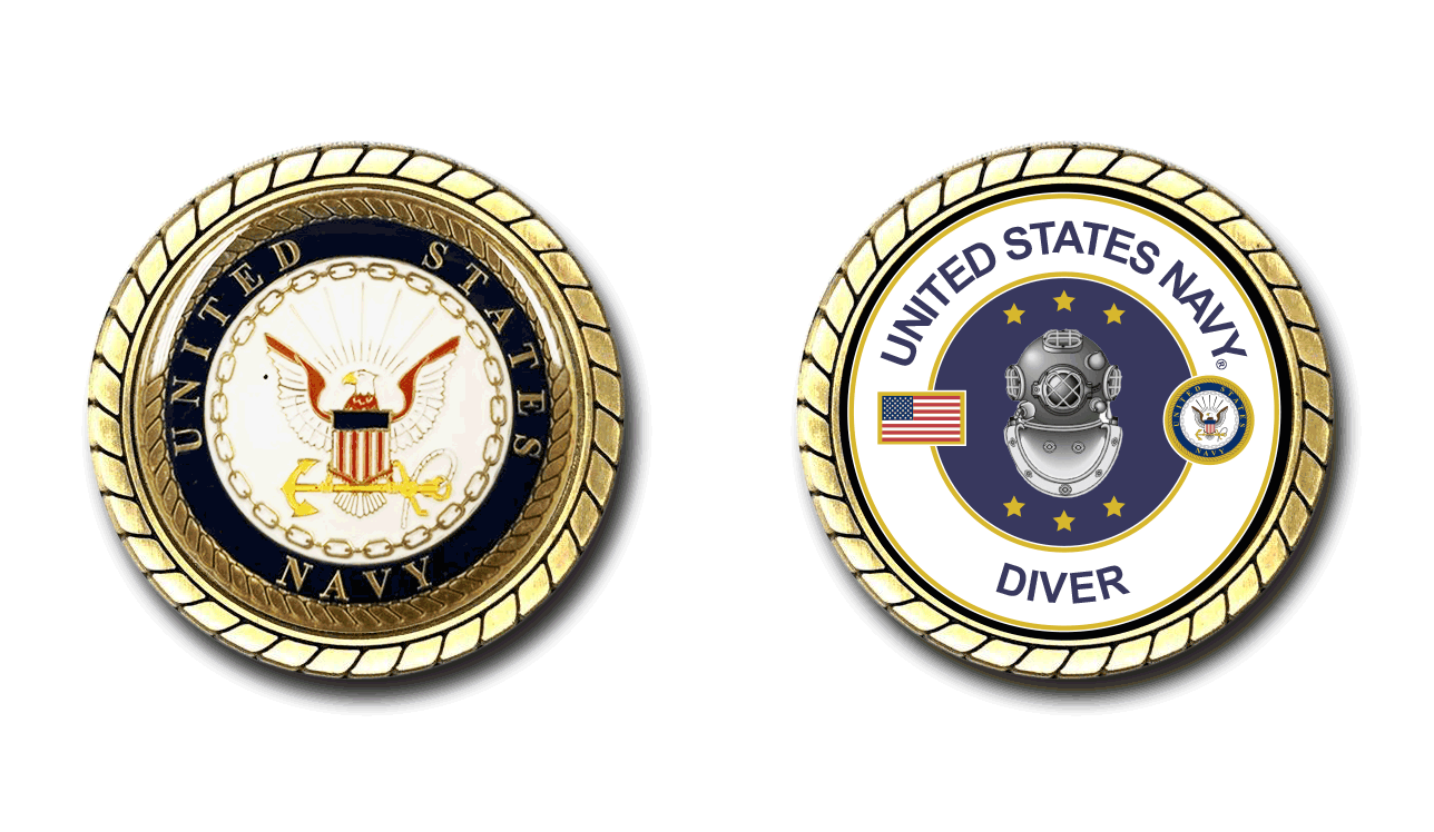 US Navy Diver Challenge Coin - US Navy Challenge Coins - PriorService.com