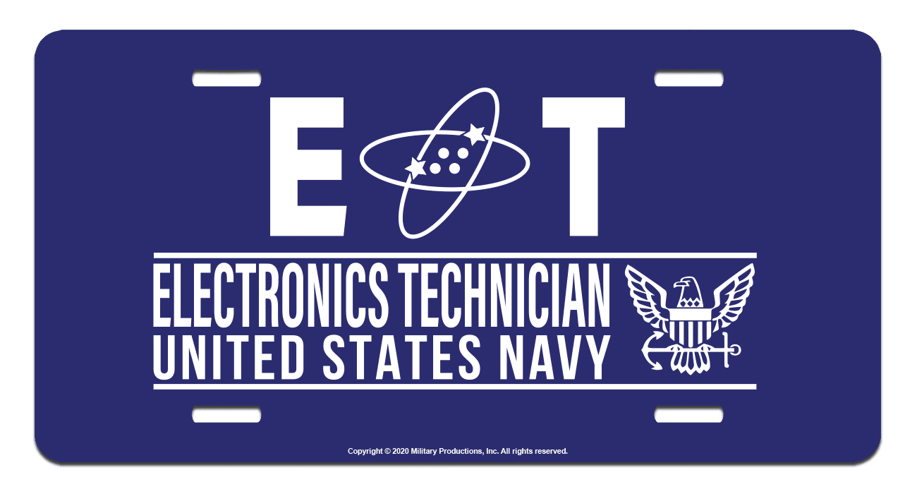 US Navy Electronics Technician License Plate - US Navy Rating License ...