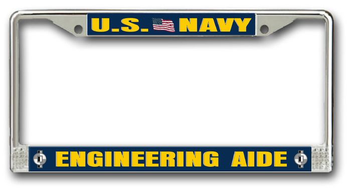 US Navy Engineering Aide EA Chrome License Plate Frame - US Navy Rate ...