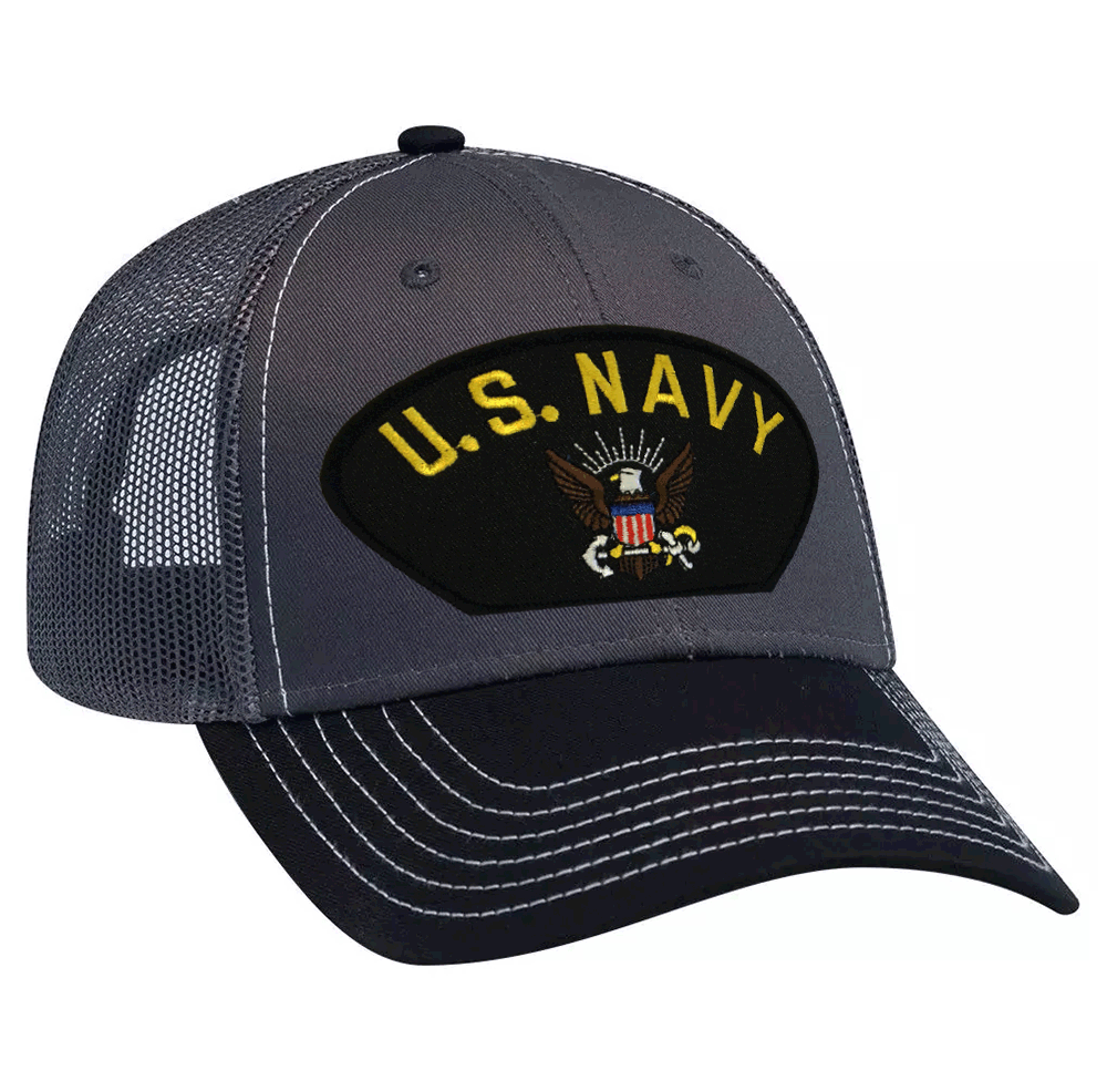US Navy Gray Mesh Back Cap - New Gray Mesh Caps - PriorService.com