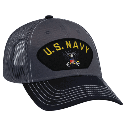 US Navy Gray Mesh Back Cap - New Gray Mesh Caps - PriorService.com