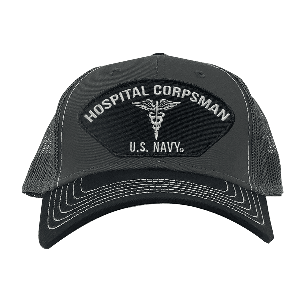 US Navy Hospital Corpsman Gray Mesh Cap - US Navy Ratings Gray Mesh ...