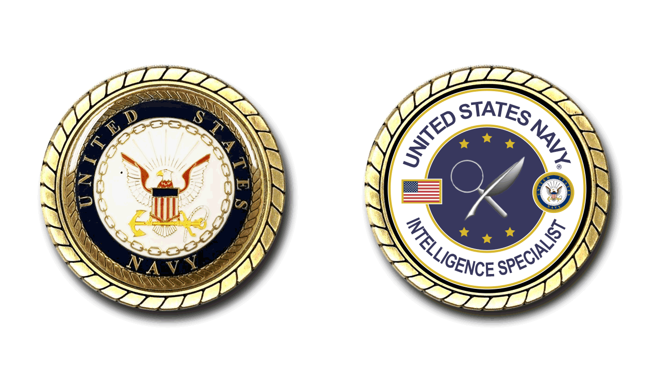 US Navy Intelligence Specialist Challenge Coin - US Navy Rating ...