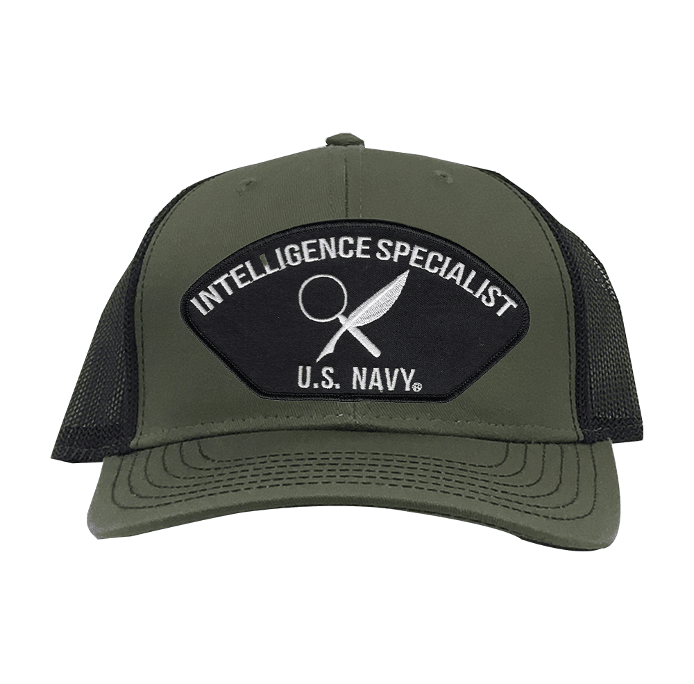US Navy Intelligence Specialist OD Green Mesh Ball Cap - US Navy ...