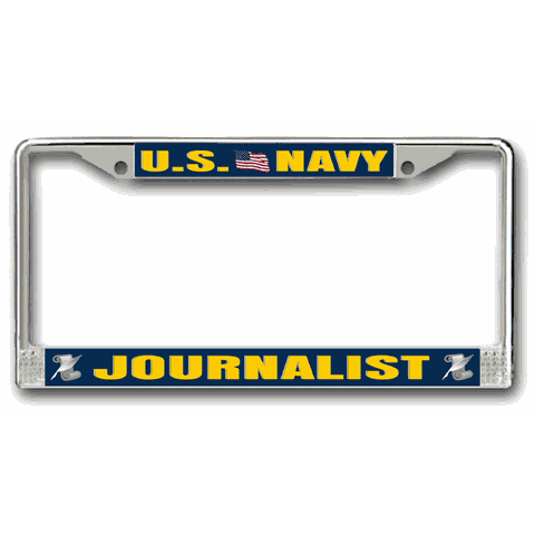 US Navy Journalist JO Chrome License Plate Frame - US Navy Rate License ...
