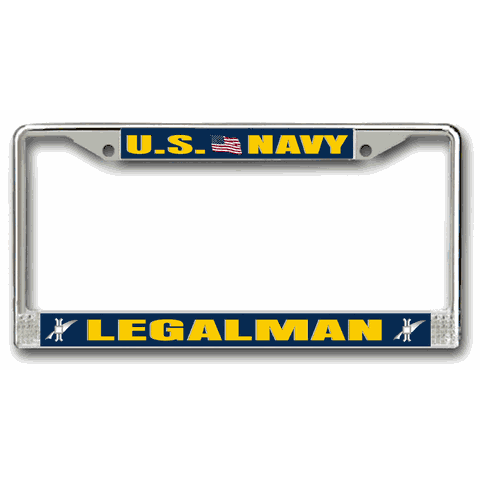US Navy Legalman LN Chrome License Plate Frame - US Navy Rate License ...