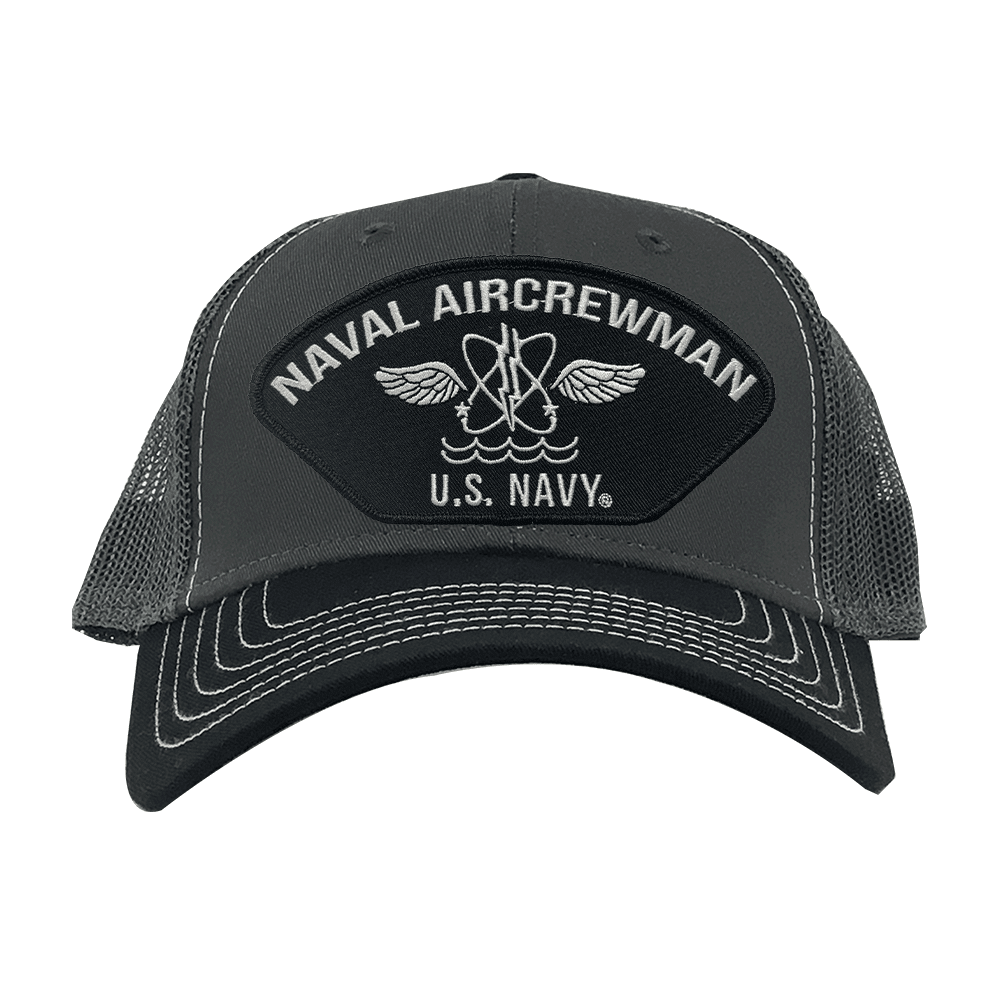 US Navy Naval Aircrewman Gray Mesh Cap - US Navy Ratings Gray Mesh Ball ...