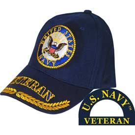 US Navy Veteran with Scrambled Eggs Embroidered Ball Cap - New ...