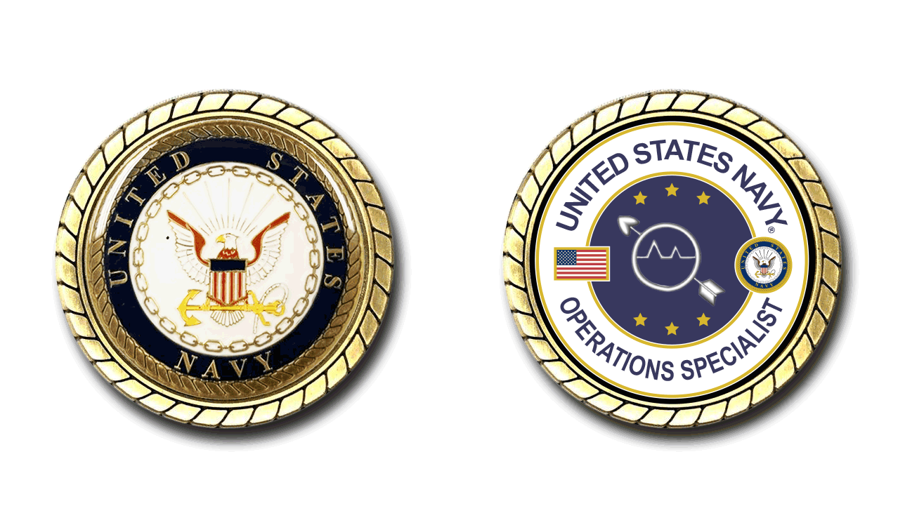 US Navy Operations Specialist Challenge Coin - US Navy Rating Challenge ...