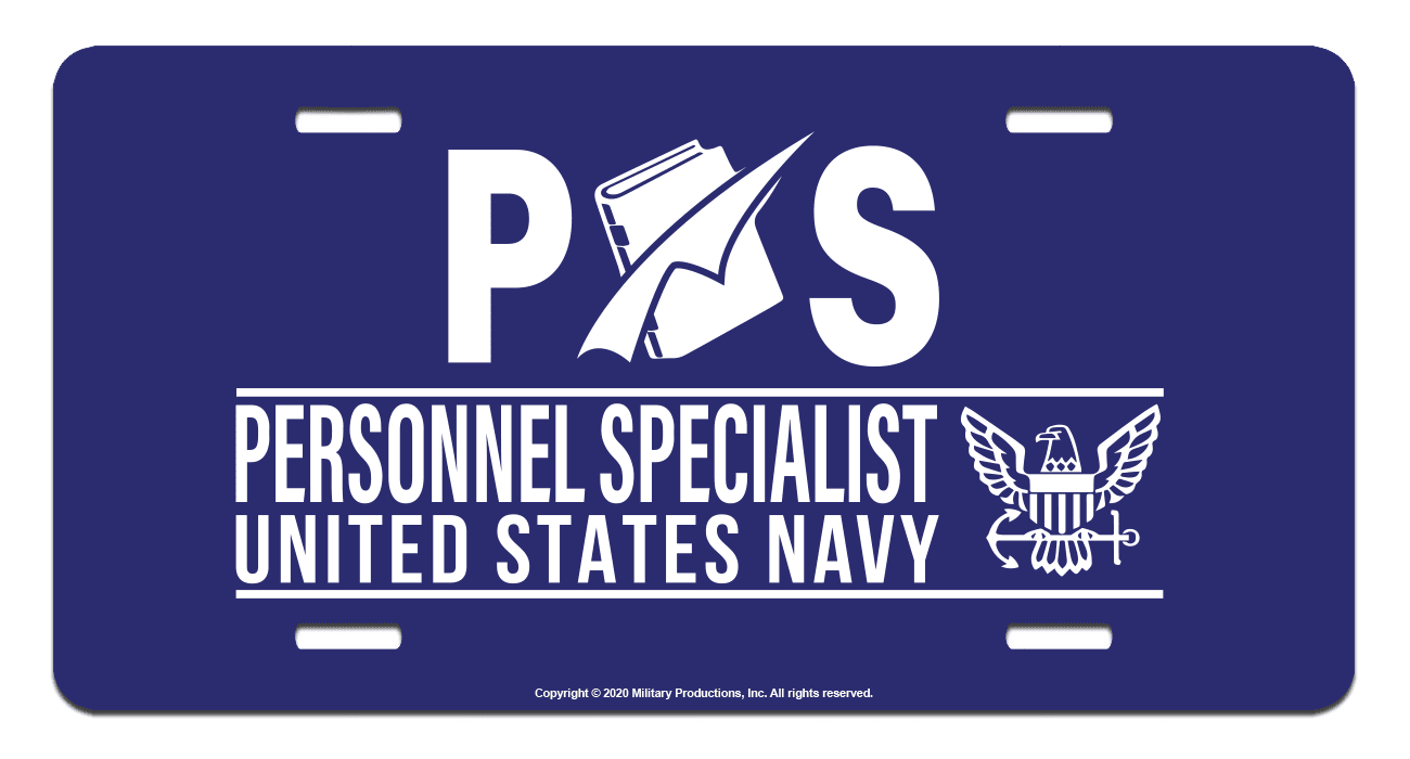 US Navy Personnel Specialist License Plate - US Navy Rating License ...
