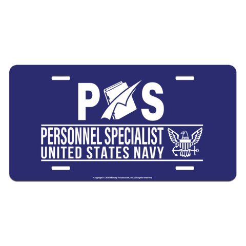 US Navy Personnel Specialist License Plate - US Navy Rating License ...
