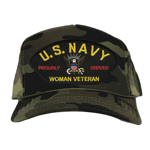 US Navy Proudly Served Woman Camo Mesh Back Cap - New Camo Mesh Caps ...
