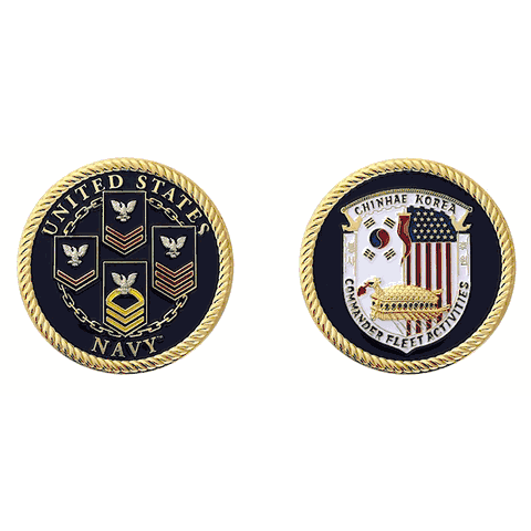 US Navy Ranks Chinhae Korea Challenge Coin - US Navy Challenge Coins ...